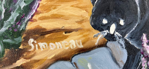 Récolte de Lavande par Simoneau artiste peintre québécois